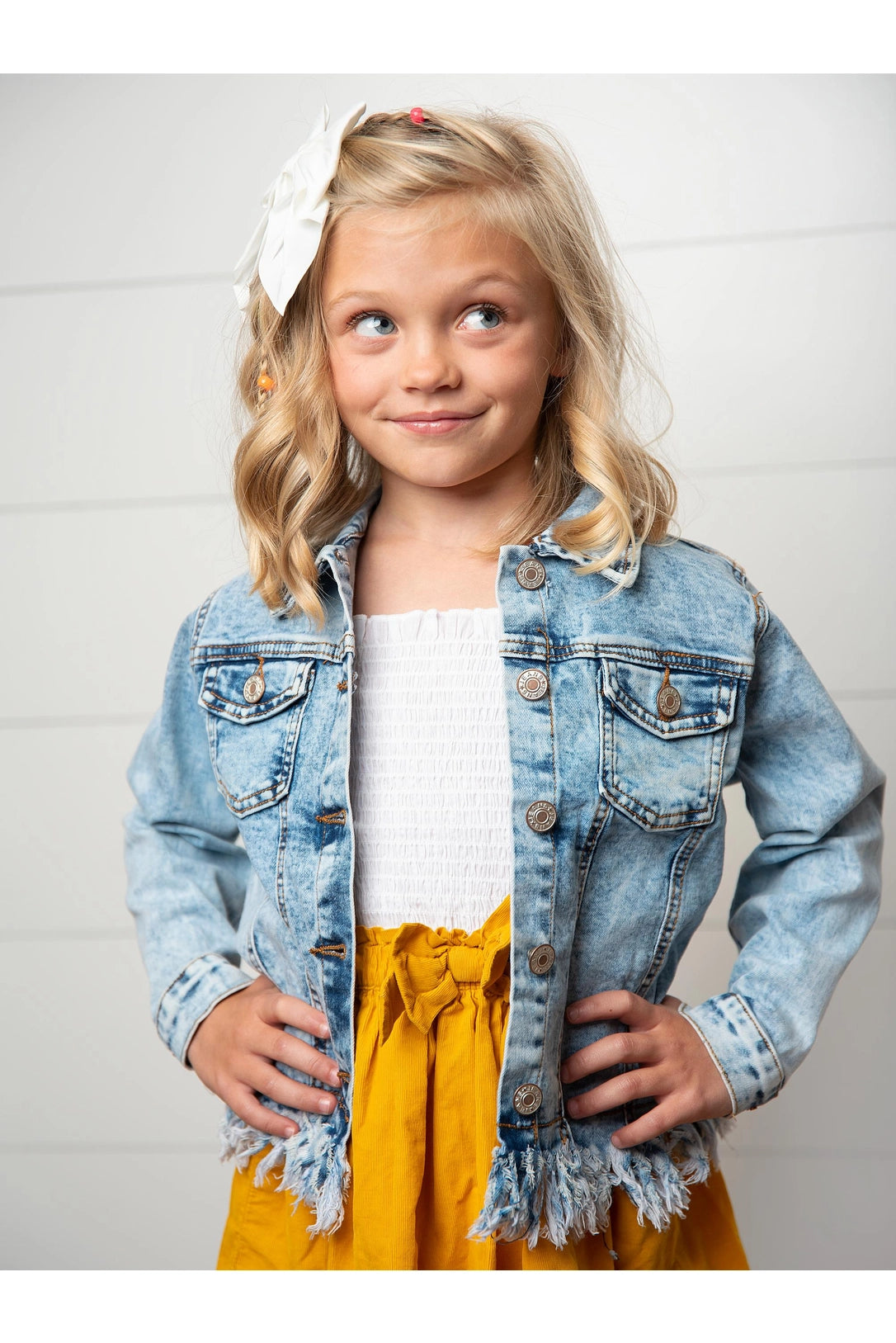 Girls Fringe Denim Jacket – Wiggles & Giggles Stillwater