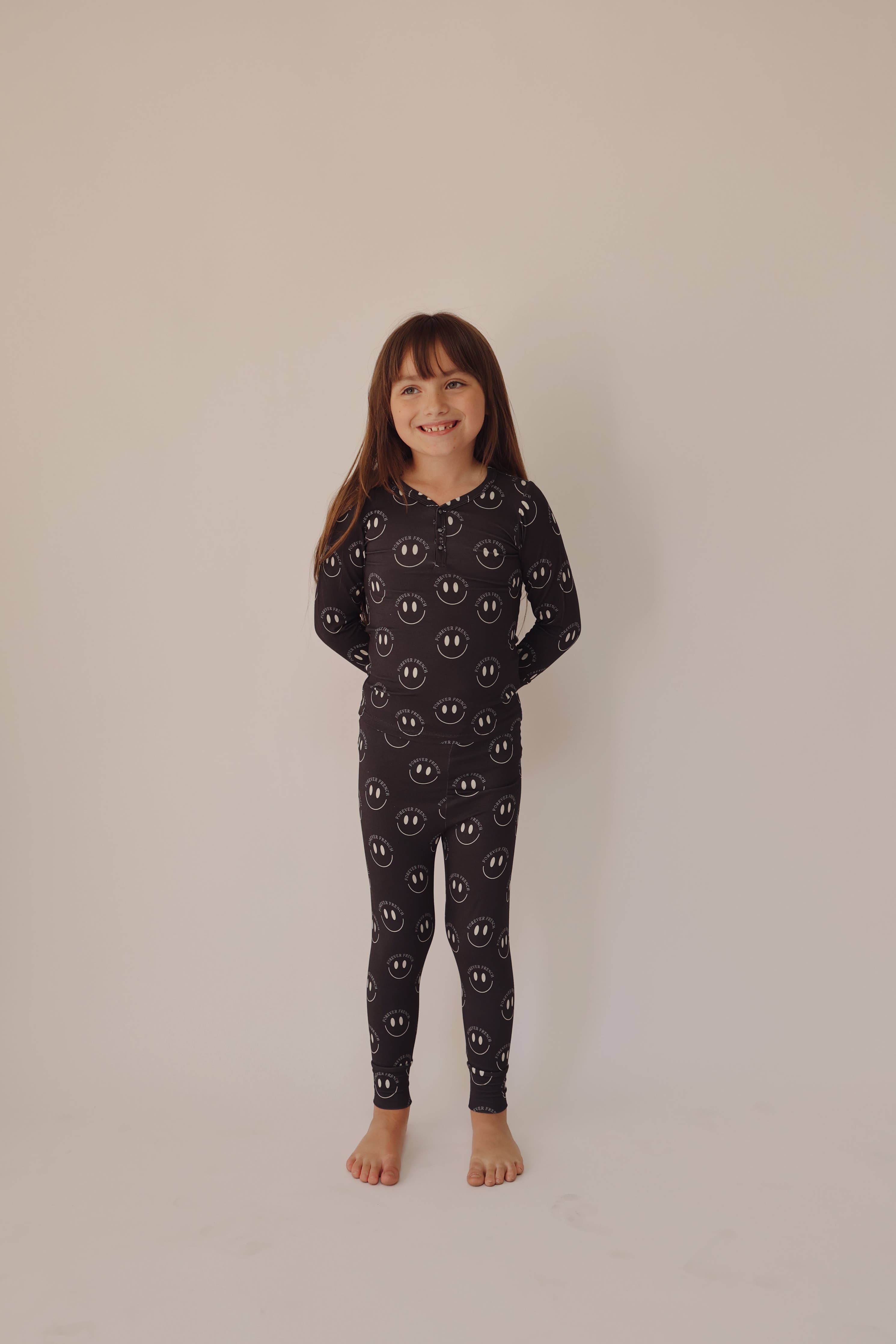 Charcoal & White FF Smile | Bamboo Two Piece Pajamas – Wiggles ...