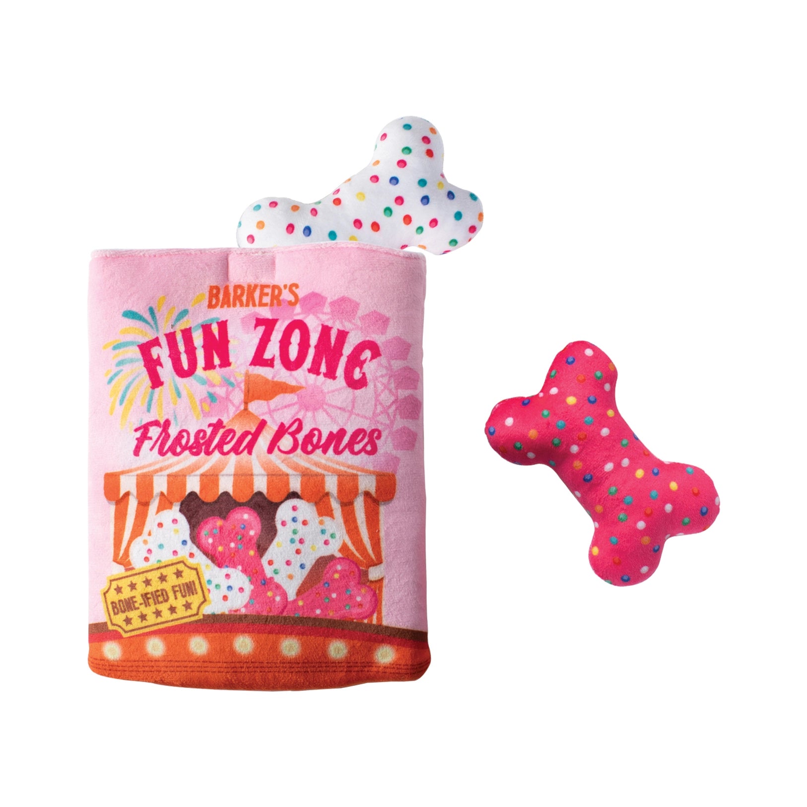 Funzone Bones Hide & Seek Plush Dog Toy – Wiggles & Giggles Stillwater