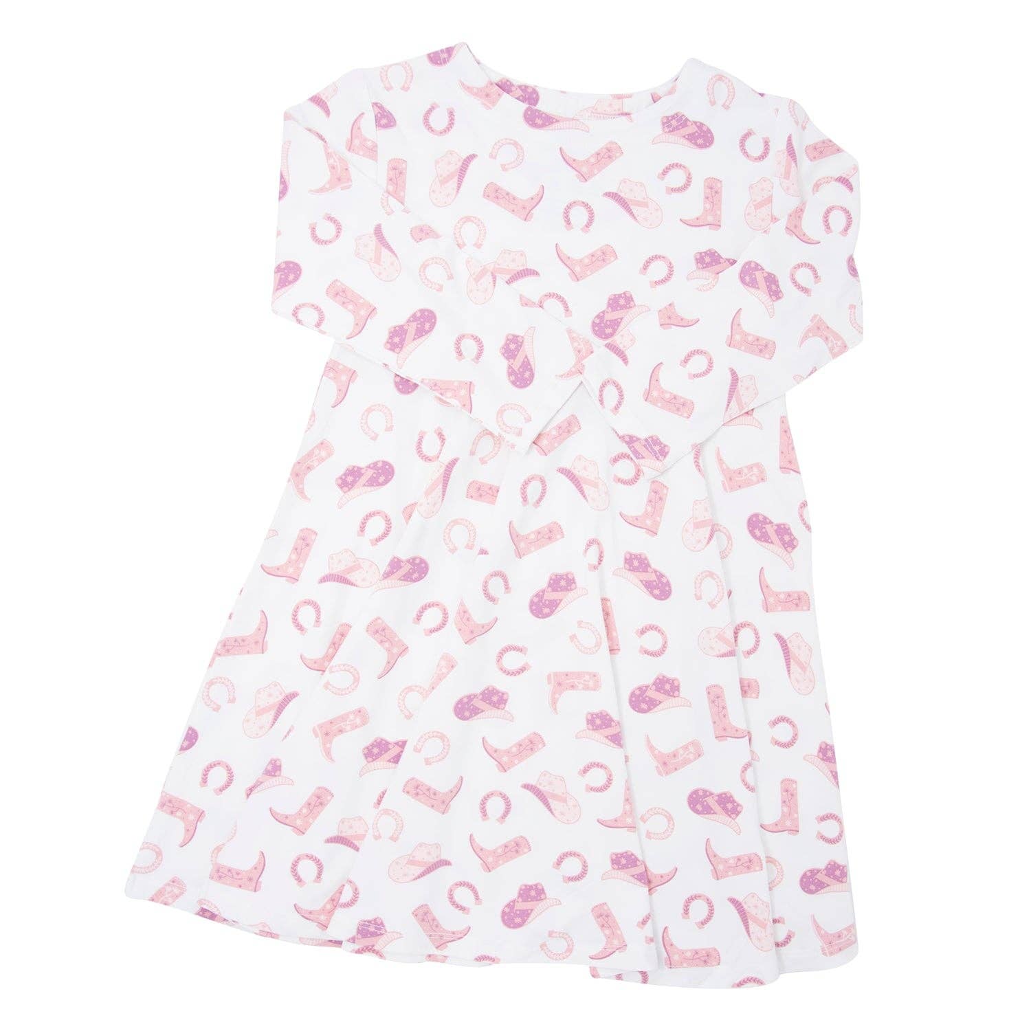 Swirly Girl Dress - Cowgirl Boots – Wiggles & Giggles Stillwater