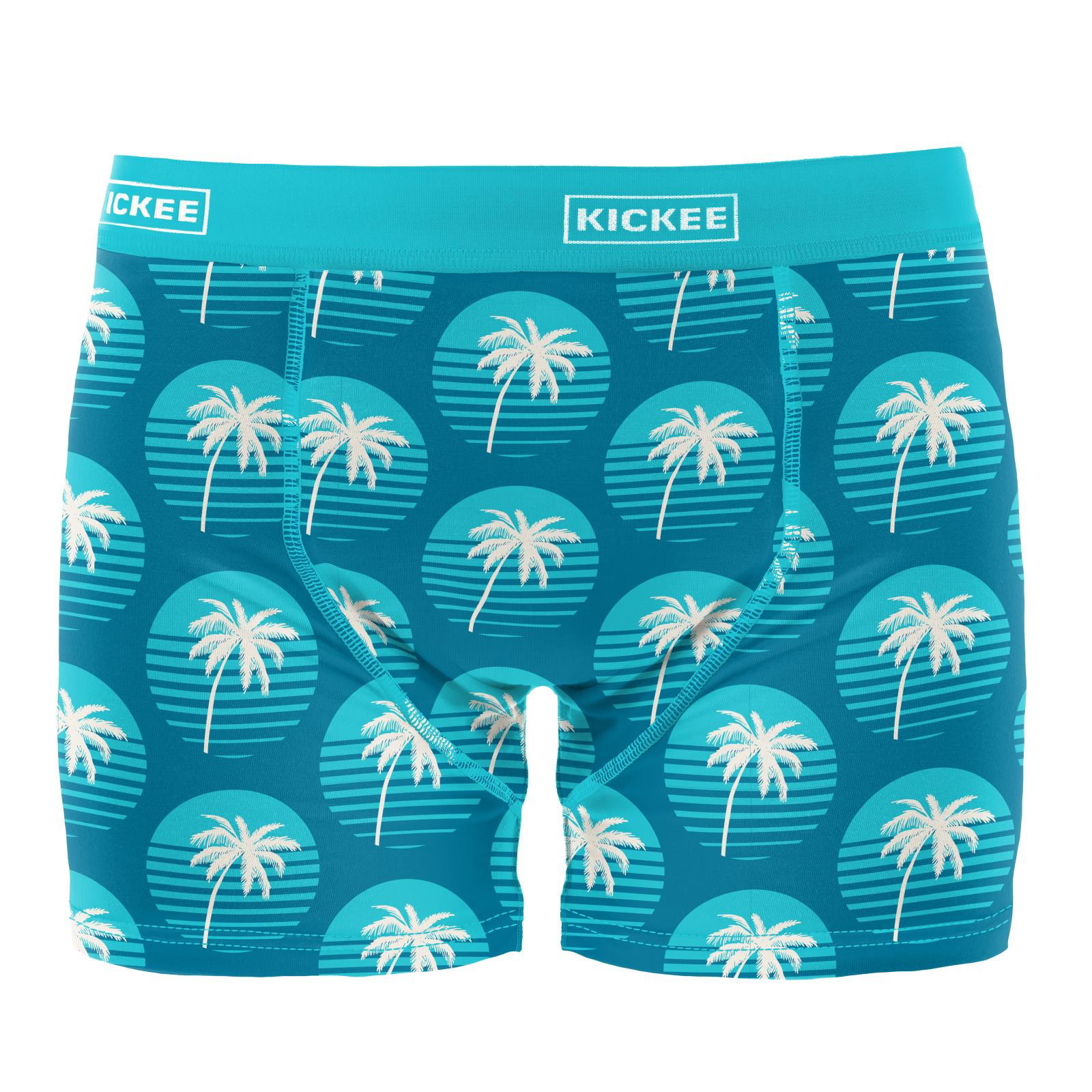 Cerulean Blue Palm Tree Sun Men's Print Boxer Brief – Wiggles & Giggles ...