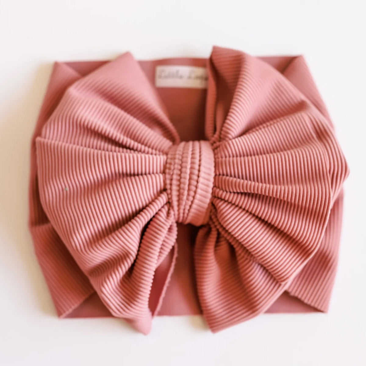 Ribbed Rose Headwrap - Mini Messy – Wiggles & Giggles Stillwater