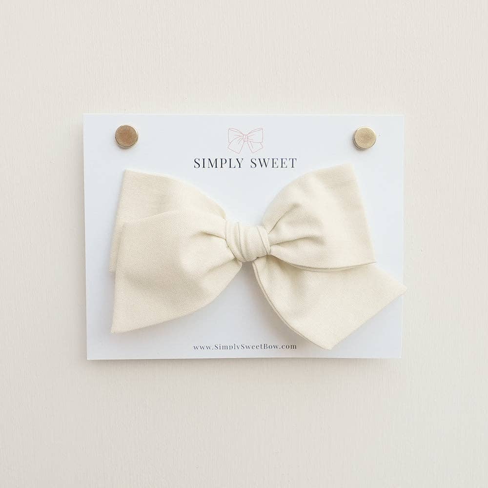 Cream - Knot Bow – Wiggles & Giggles Stillwater