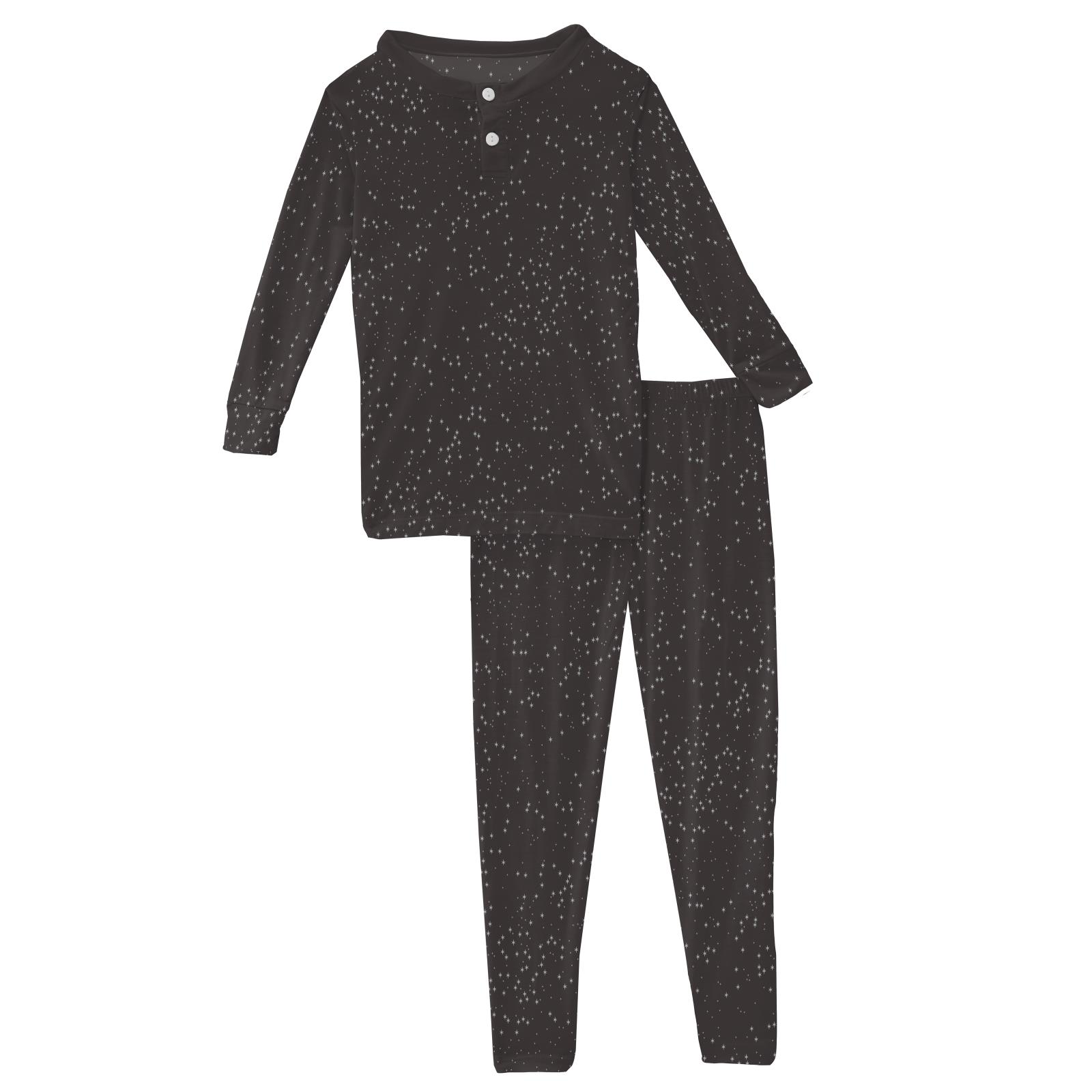 Midnight Foil Constellations L/S Henley Pajama Set – Wiggles & Giggles ...