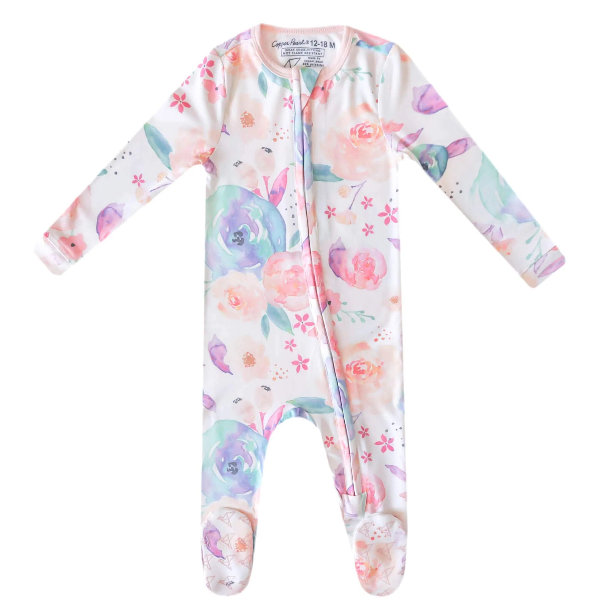 Copper Pearl Zip-Up Footie Pajama | Bloom – Wiggles & Giggles Stillwater