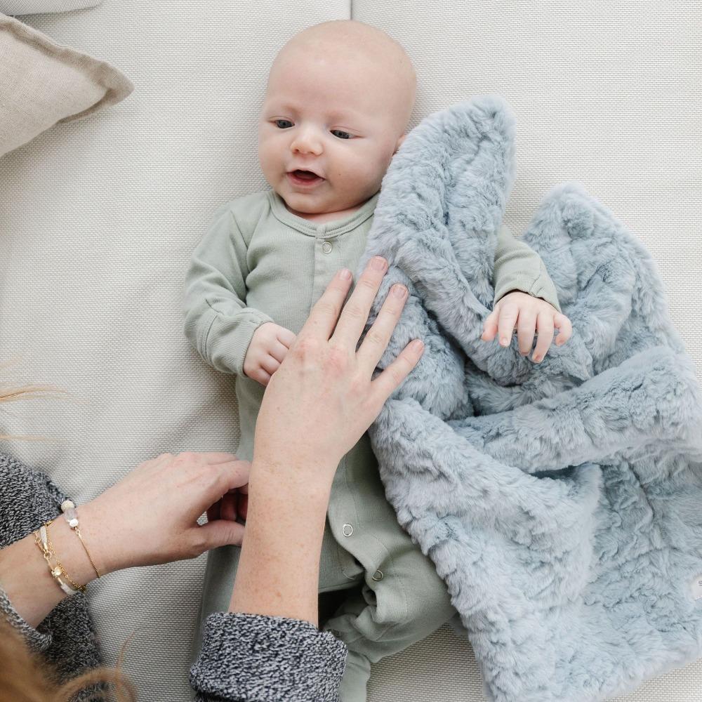 Heather Blue Dream Mini Blanket – Wiggles & Giggles Stillwater