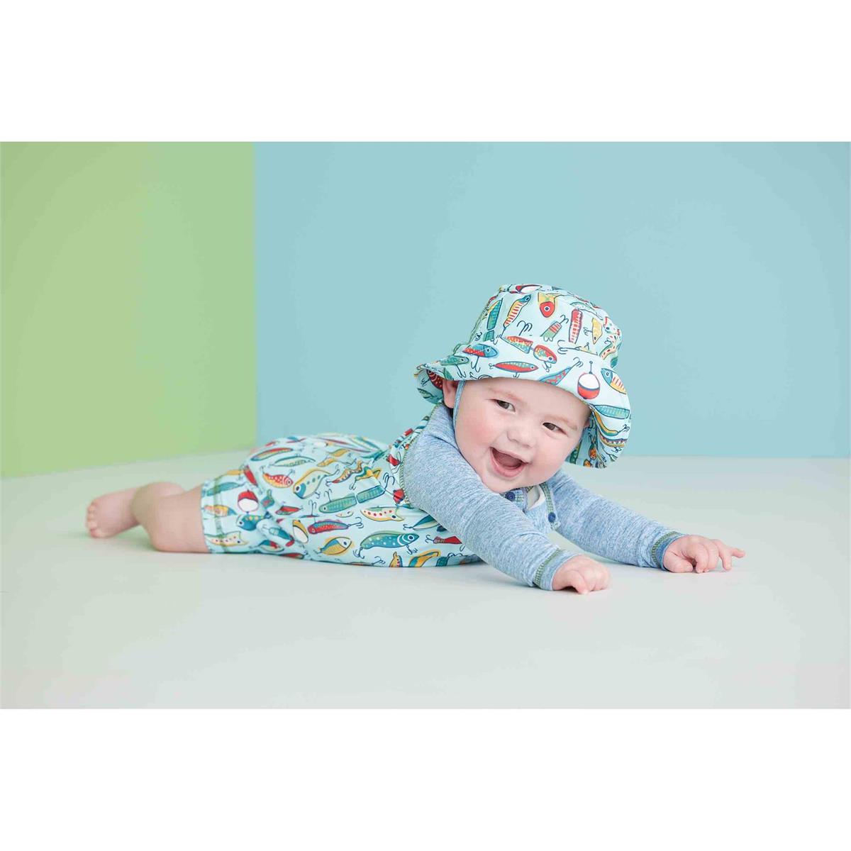 Fishing Lure Rash Guard One-Piece & Hat Set – Wiggles & Giggles Stillwater
