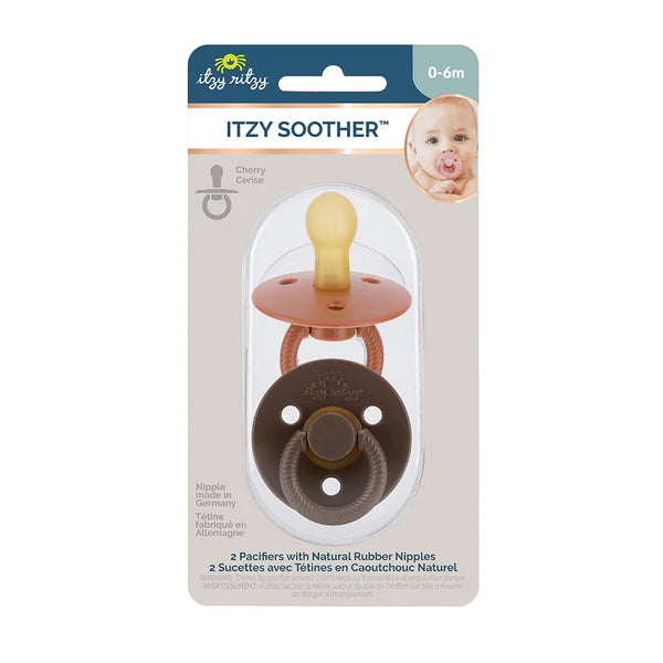 Chocolate + Caramel Natural Rubber Pacifiers – Wiggles & Giggles Stillwater